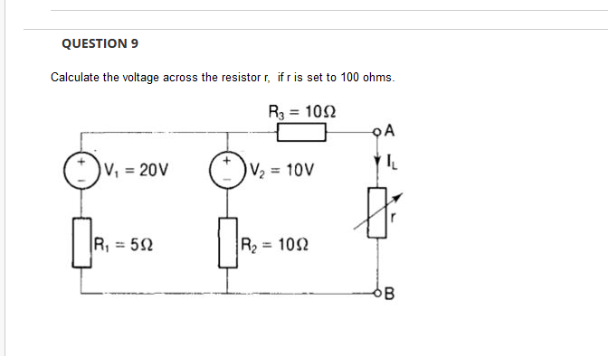 Solved Calculate the voltage across the resistor r, if r is | Chegg.com