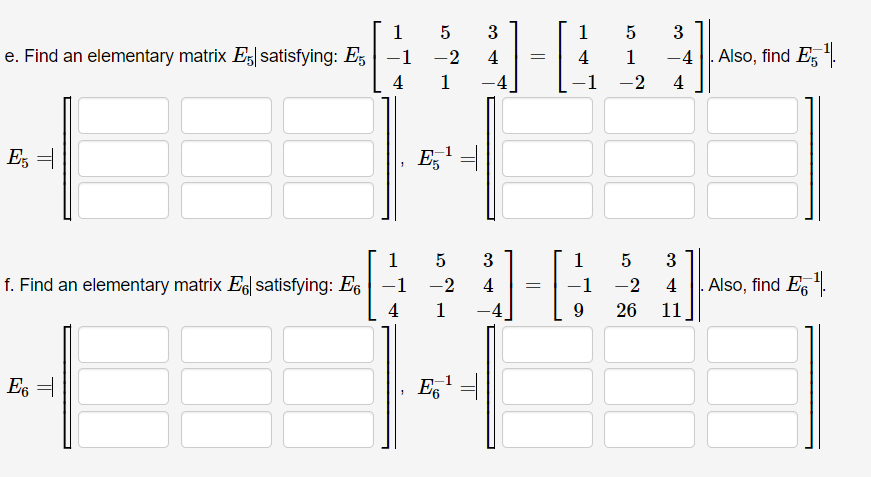 Solved (1 pt) a. Find an elementary matrix E1 | satisfying: | Chegg.com