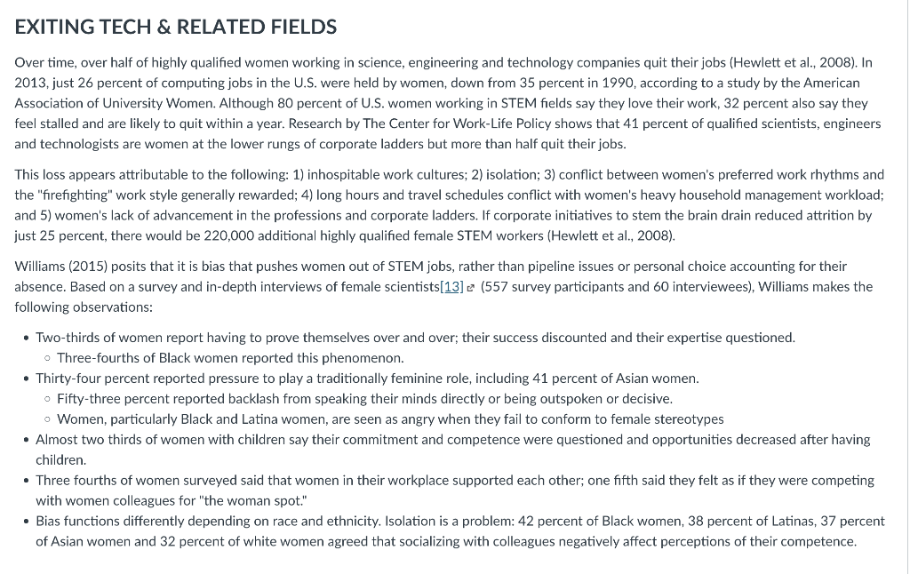 Exercise Instructions: • Read the short report | Chegg.com