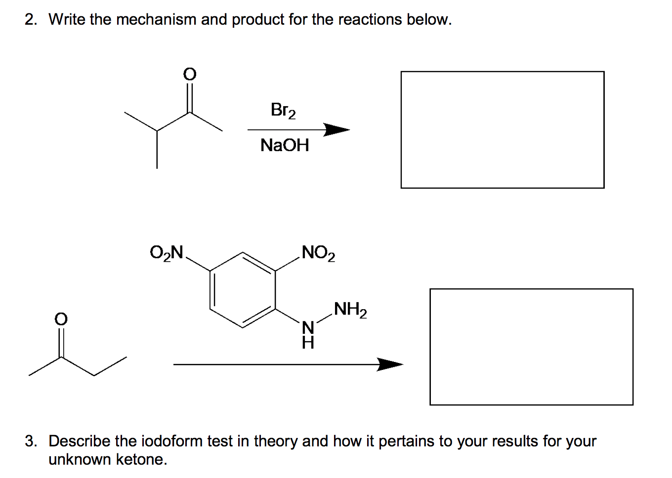 Solved 2. Write the mechanism and product for the reactions | Chegg.com