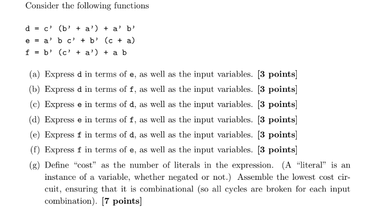 Solved Consider the following | Chegg.com