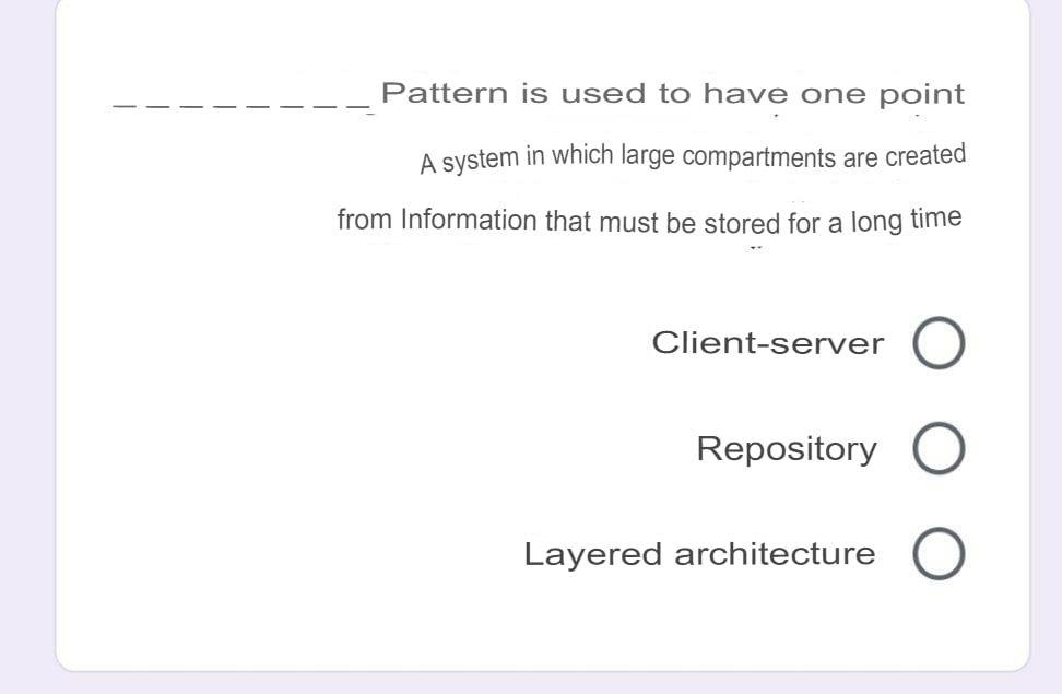 Solved Pattern is used to have one point A system in which | Chegg.com