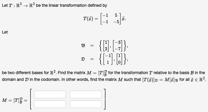 Solved Let T: R2 → R2 be the linear transformation defined | Chegg.com