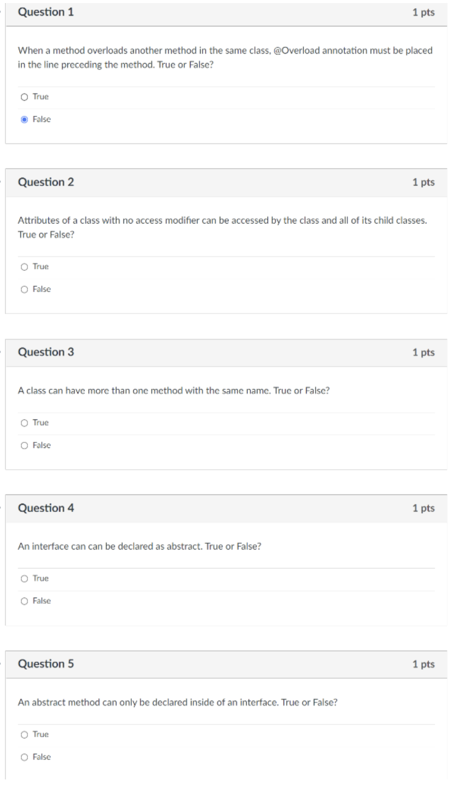 Solved When A Method Overloads Another Method In The Same Chegg