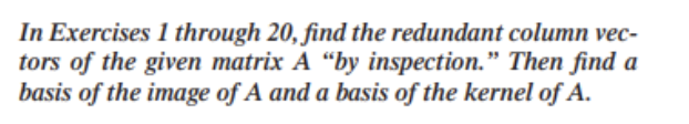 Solved In Exercises 1 through 20, find the redundant column | Chegg.com