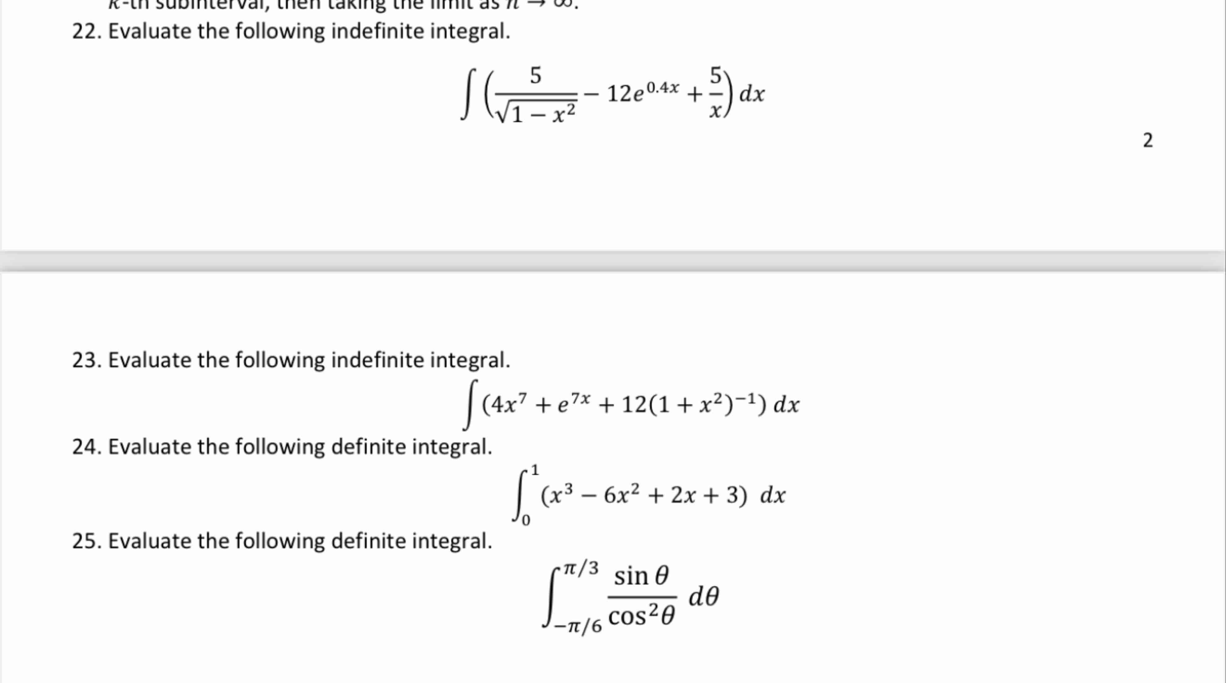 Solved Evaluate the following indefinite | Chegg.com