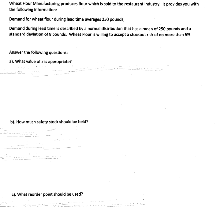 Solved Wheat Flour Manufacturing produces flour which is | Chegg.com