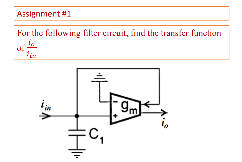 For the following filter circuit, find the transfer | Chegg.com