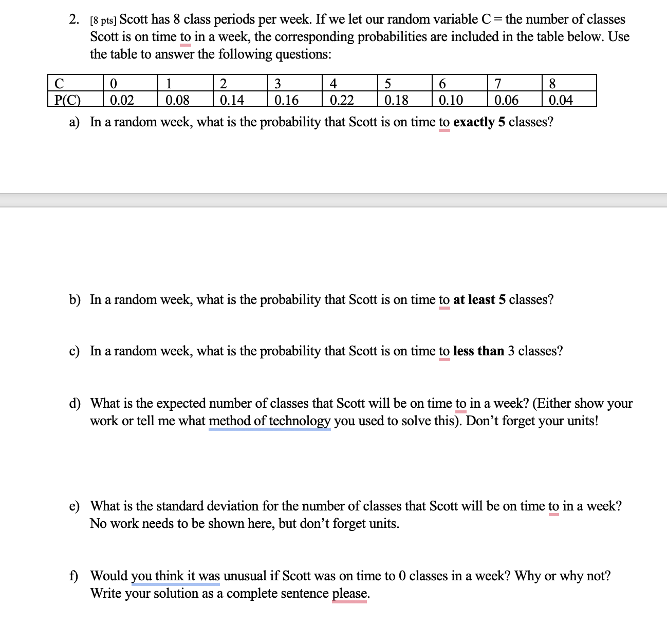 Solved 3. [5pts] Identify/Circle whether the following | Chegg.com