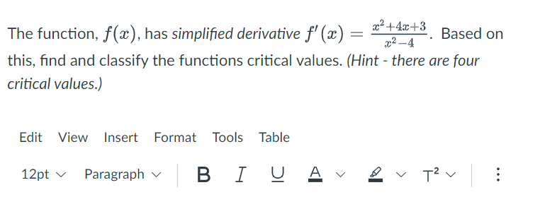 Solved The function, f(x), has simplified derivative | Chegg.com