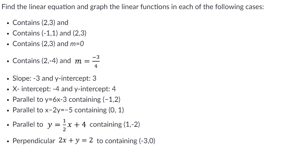 Solved Find the linear equation and graph the linear | Chegg.com