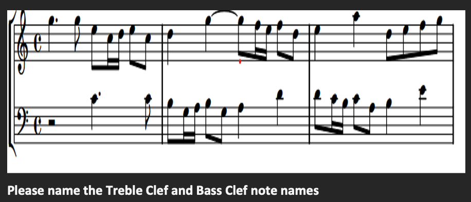 Solved of? Please name the Treble Clef and Bass Clef note | Chegg.com