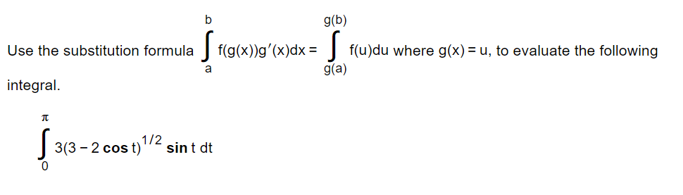 Solved Use the substitution formula | Chegg.com