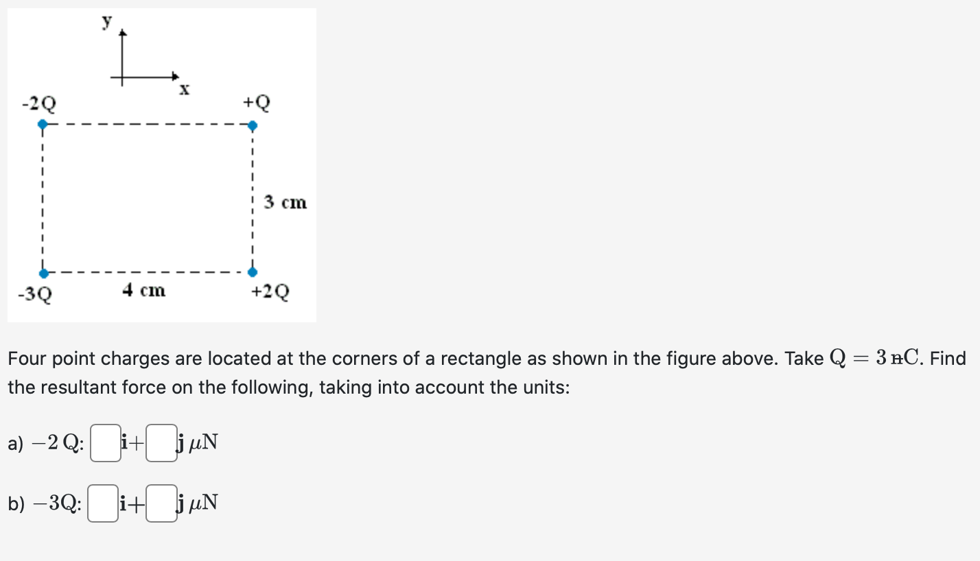 [Solved]: Four point charges are located at the corners of