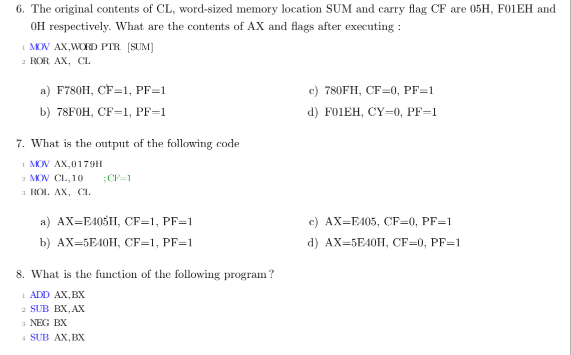 Solved pls solve all questions The original contents of CL, | Chegg.com