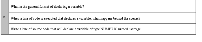 Solved What is the general format of declaring a variable? | Chegg.com