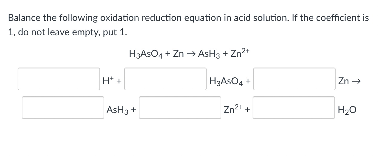 Solved Balance the following oxidation reduction equation in | Chegg.com