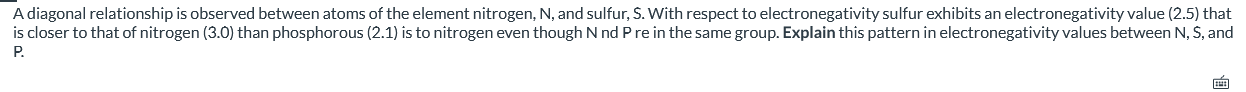 Solved A diagonal relationship is observed between atoms of | Chegg.com