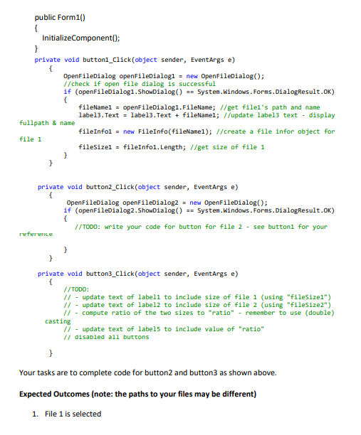 This is a C# Form done in Visual Studio, need step by | Chegg.com