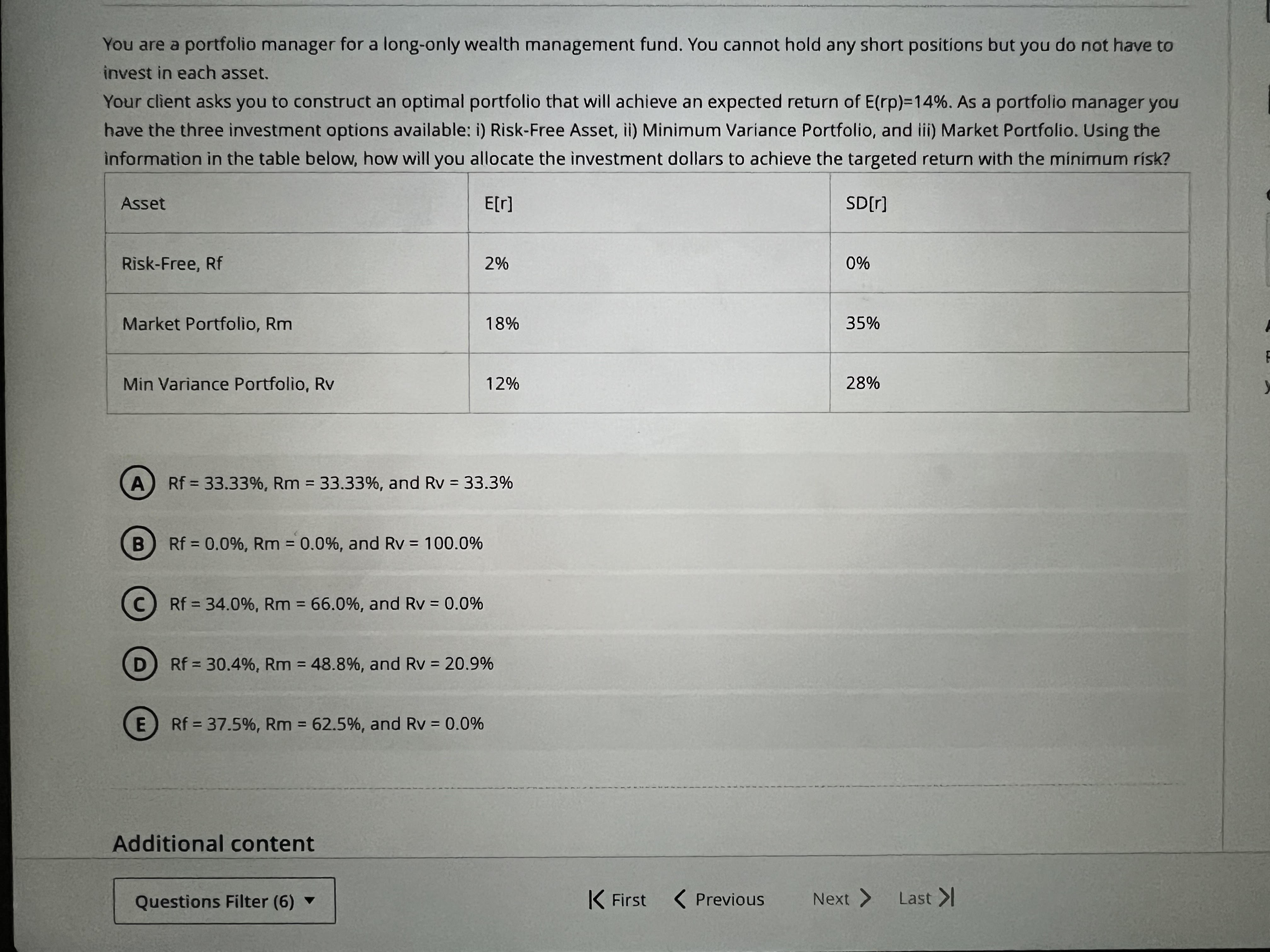 Solved You are a portfolio manager for a long-only wealth | Chegg.com