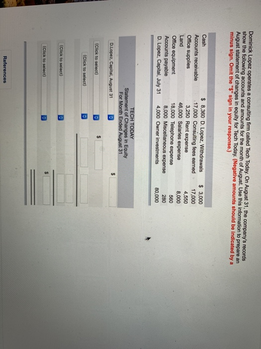 Solved Dominick Lopez operates a consulting firm called Tech | Chegg.com