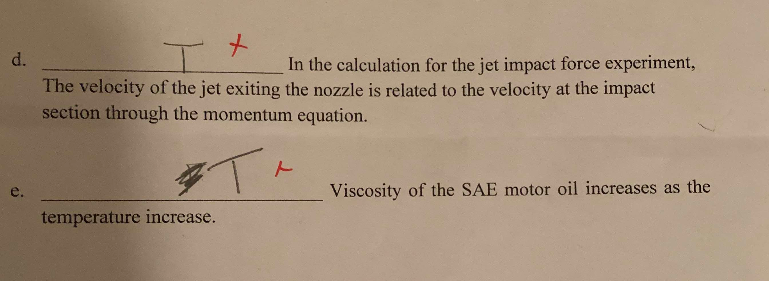 Solved d. In the calculation for the jet impact force | Chegg.com