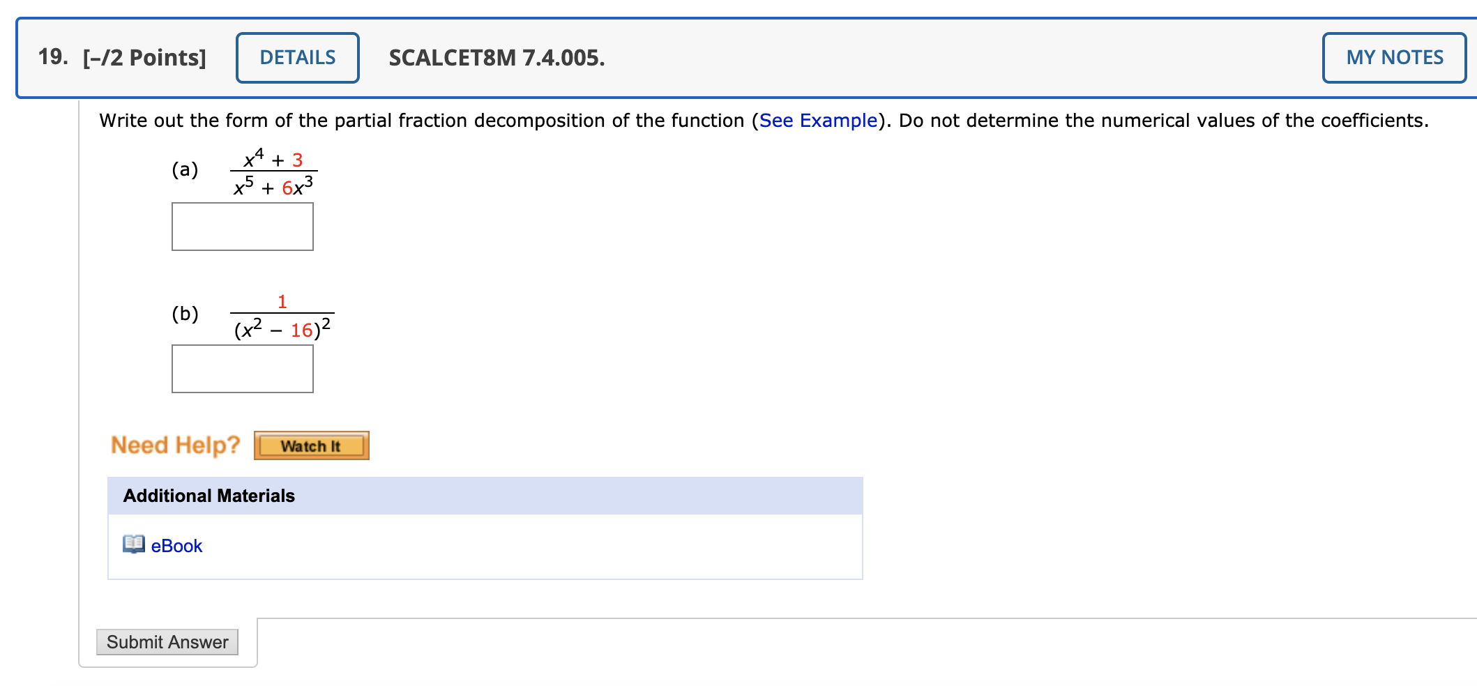 Solved 5. [-/1 Points] DETAILS SCALCET8M 7.1.531.XP. | Chegg.com