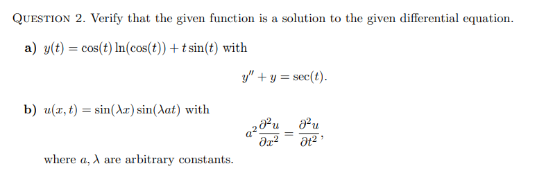 Solved QuESTION 2. Verify that the given function is a | Chegg.com