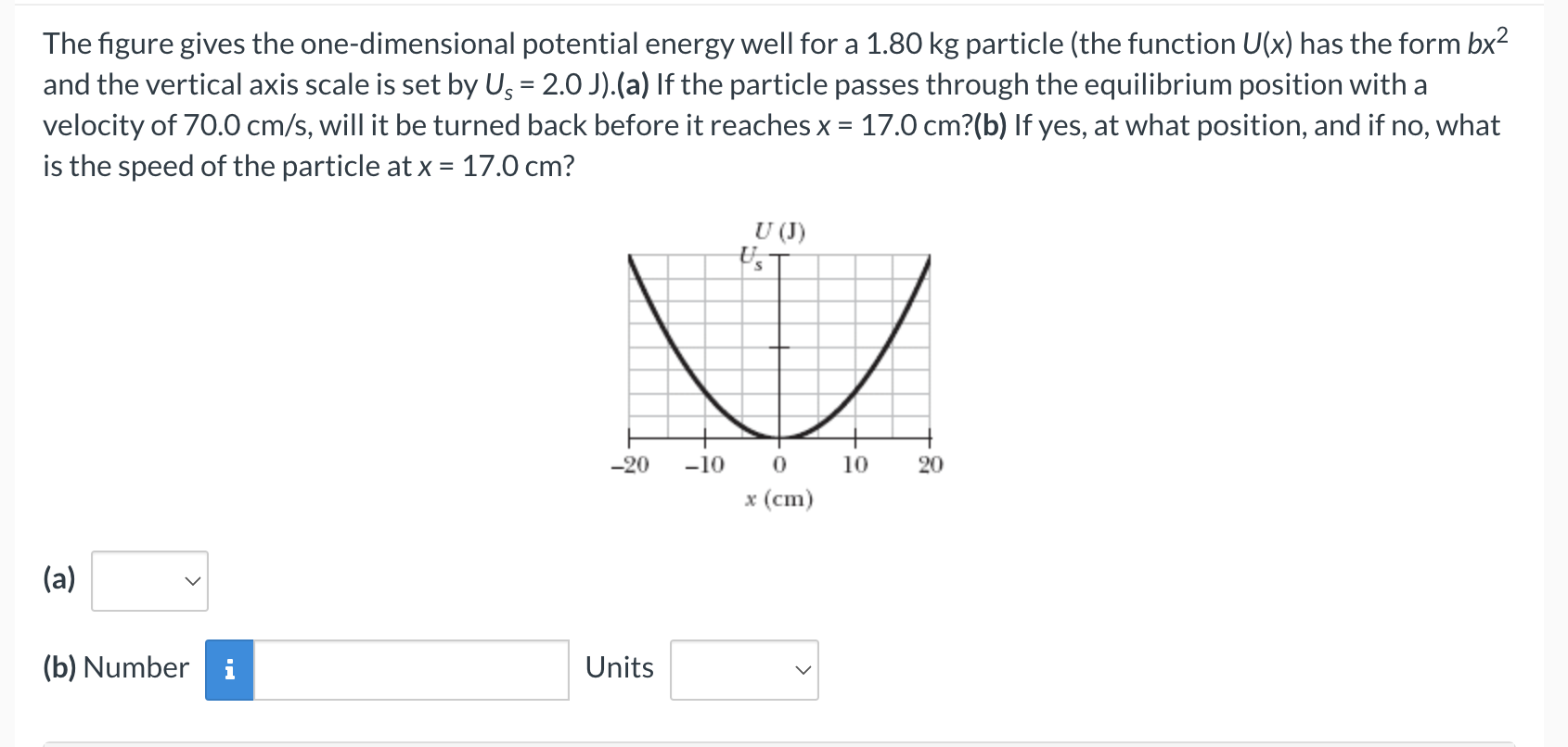 Solved The figure gives the one-dimensional potential energy | Chegg.com