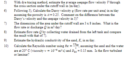 Solved Lab 3: Groundwater Experiment Each sqaure =0.5 in. | Chegg.com