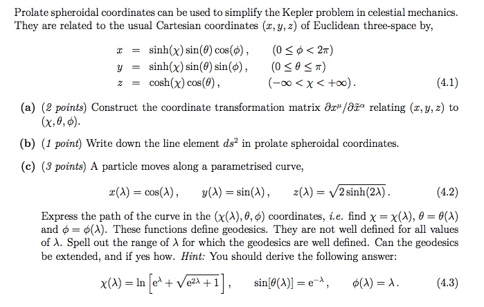 Prolate spheroidal coordinates can be used to | Chegg.com