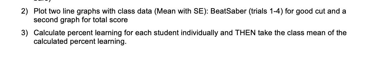 2) Plot two line graphs with class data (Mean with | Chegg.com