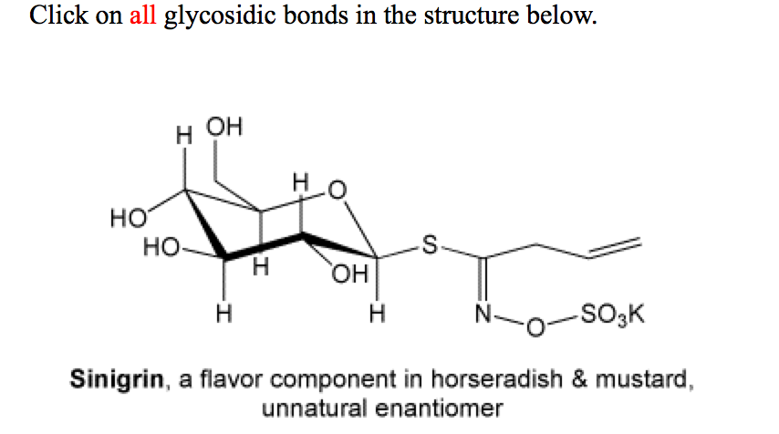 Solved Click on all glycosidic bonds in the structure below. | Chegg.com