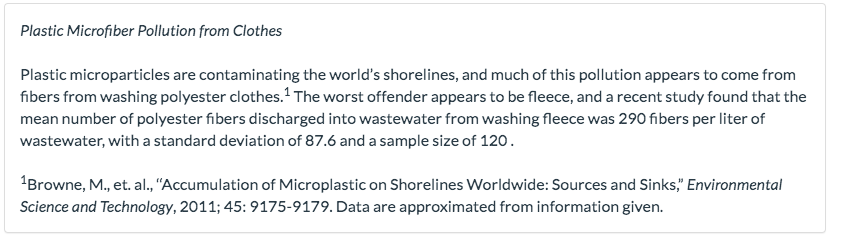 Solved Plastic Microfiber Pollution from Clothes Plastic | Chegg.com