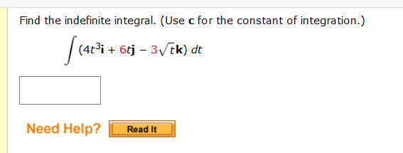 Solved Find the indefinite integral. (Use c for the constant | Chegg.com
