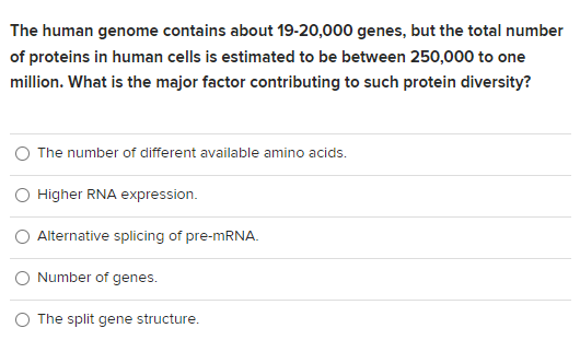 Solved The human genome contains about 19-20,000 genes, but | Chegg.com