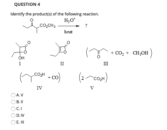 Solved QUESTION 4 Identify the product(s) of the following | Chegg.com