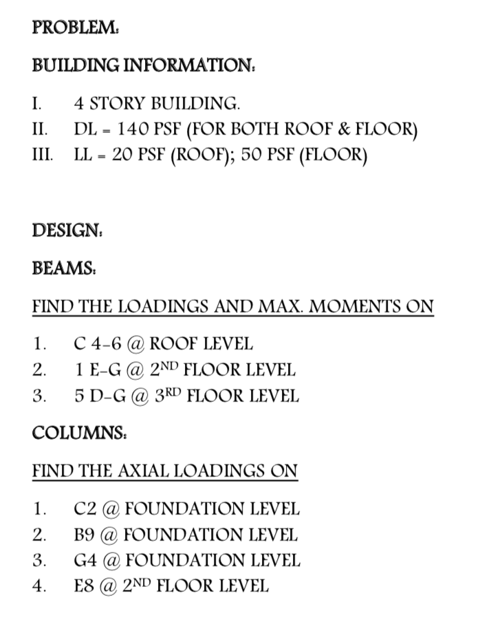 Solved PROBLEM. BUILDING INFORMATION I. 4 STORY BUILDING. | Chegg.com