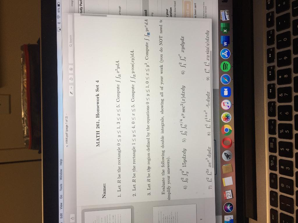 61% Edit View Go Tools Window Help HW4.pdf (page 1 of | Chegg.com