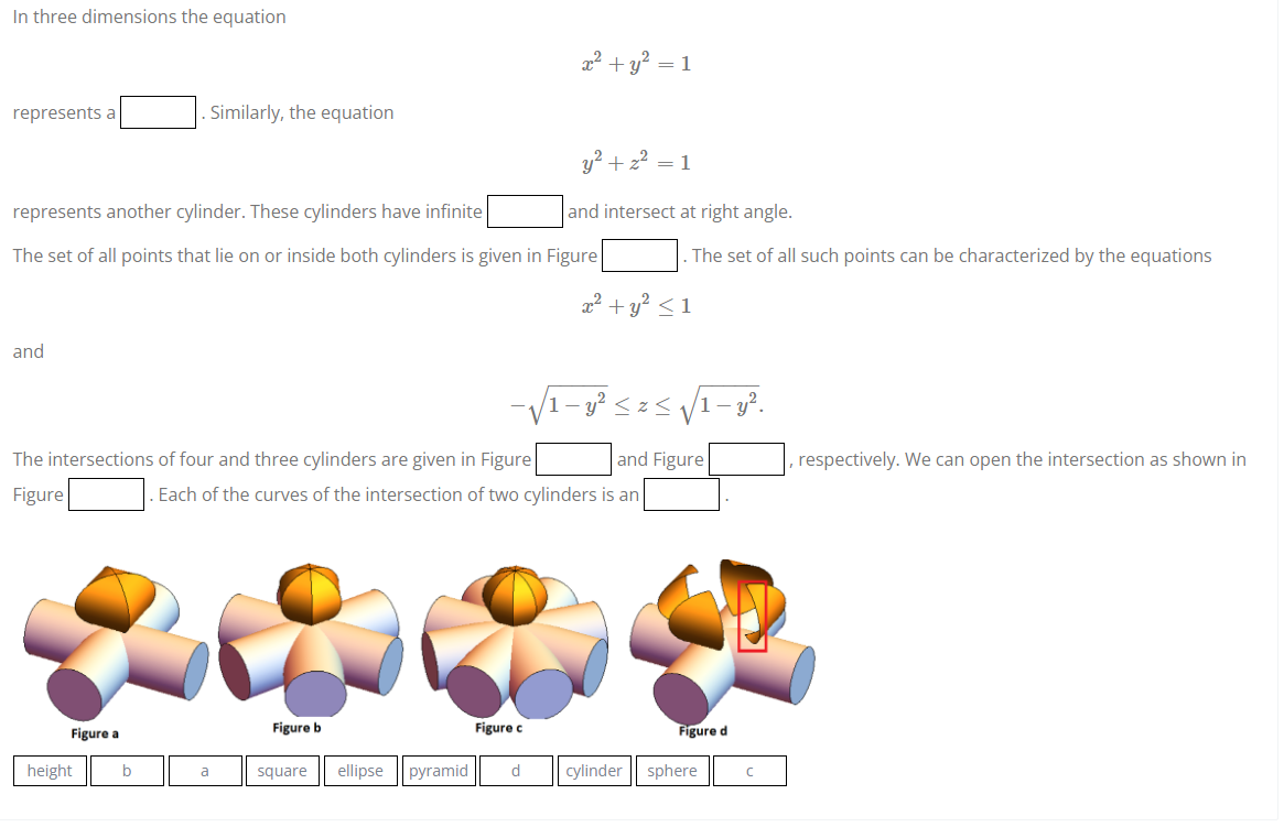 Solved In three dimensions the equation represents a . | Chegg.com