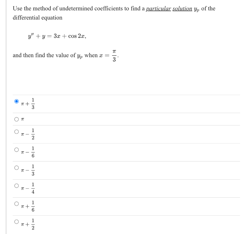 Solved Use the method of undetermined coefficients to find a | Chegg.com