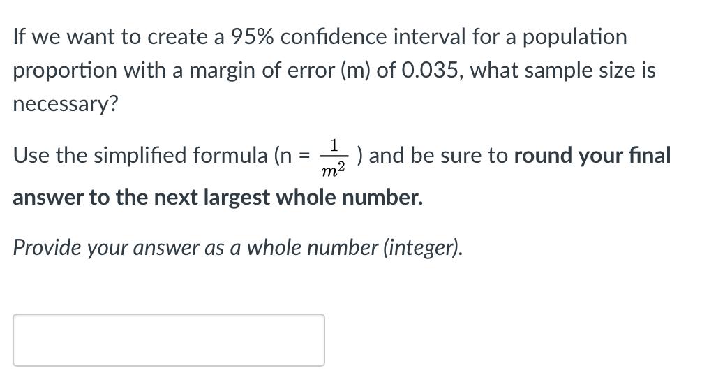 Solved If we want to create a 95% confidence interval for a | Chegg.com