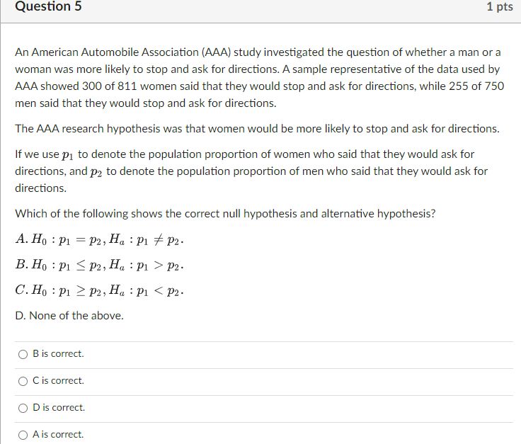 Solved An American Automobile Association (AAA) study | Chegg.com