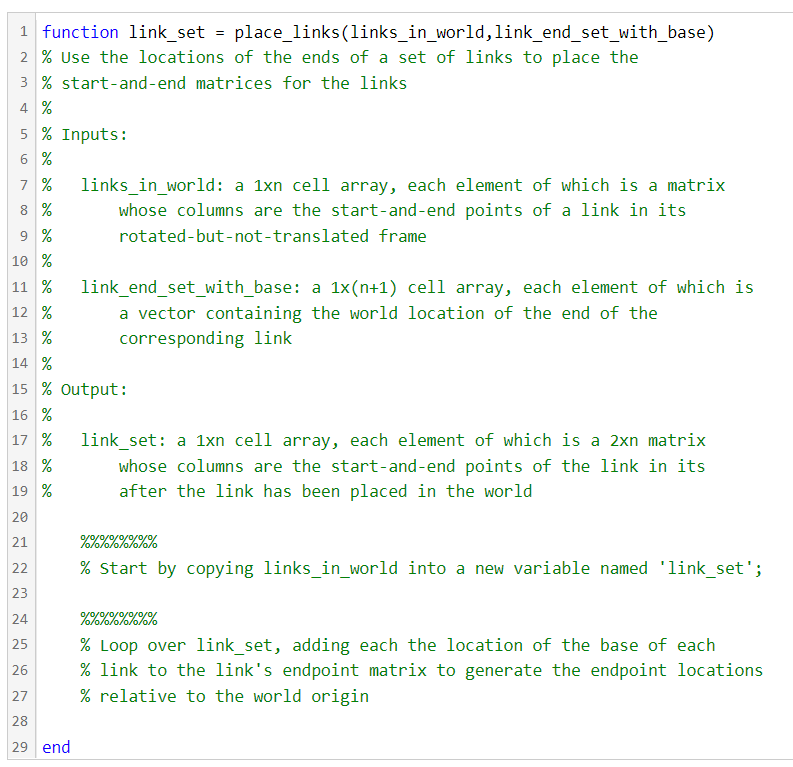 function link_set = place_links(links_in_world, | Chegg.com