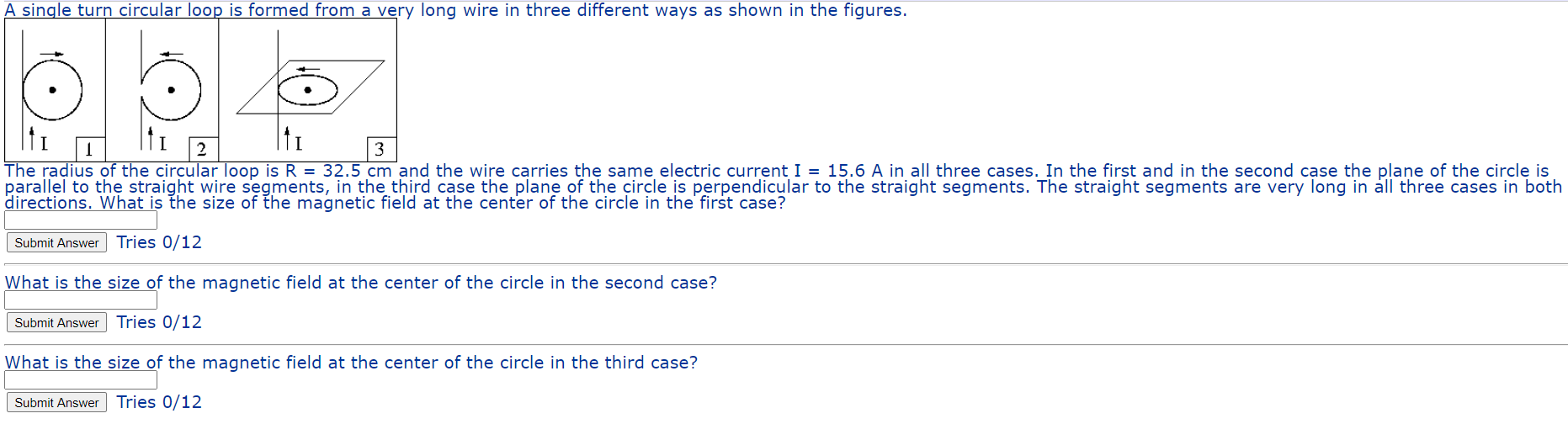 Solved A single turn circular loop is formed from a very | Chegg.com