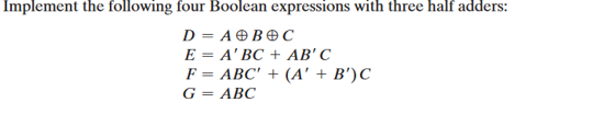 Solved Dement the following four Boolean expressions with | Chegg.com