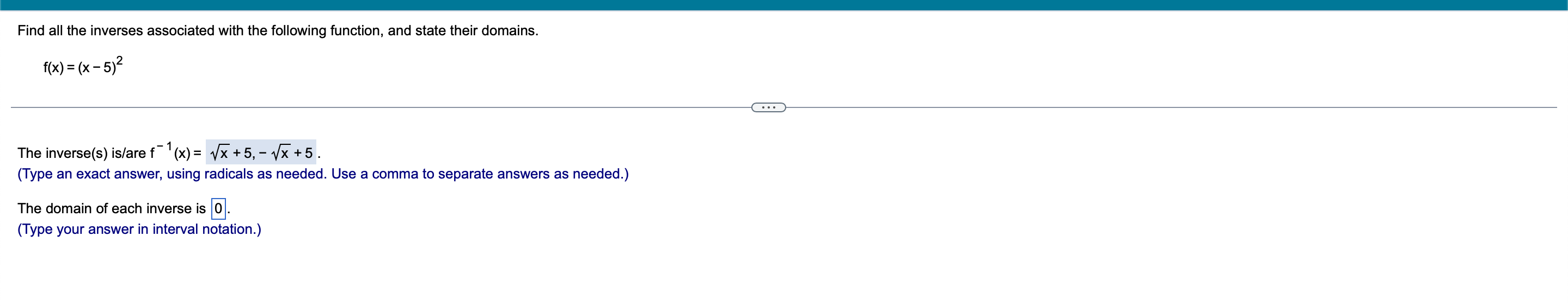 Solved Find all the inverses associated with the following | Chegg.com