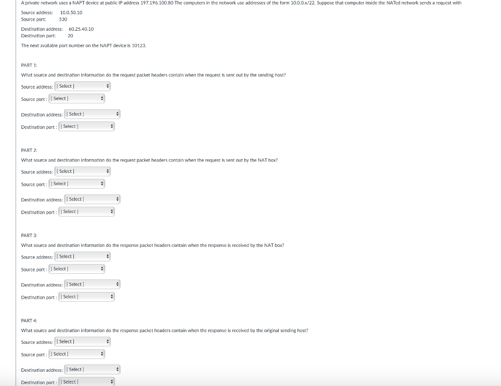 Solved A private network uses a NAPT device at public IP | Chegg.com