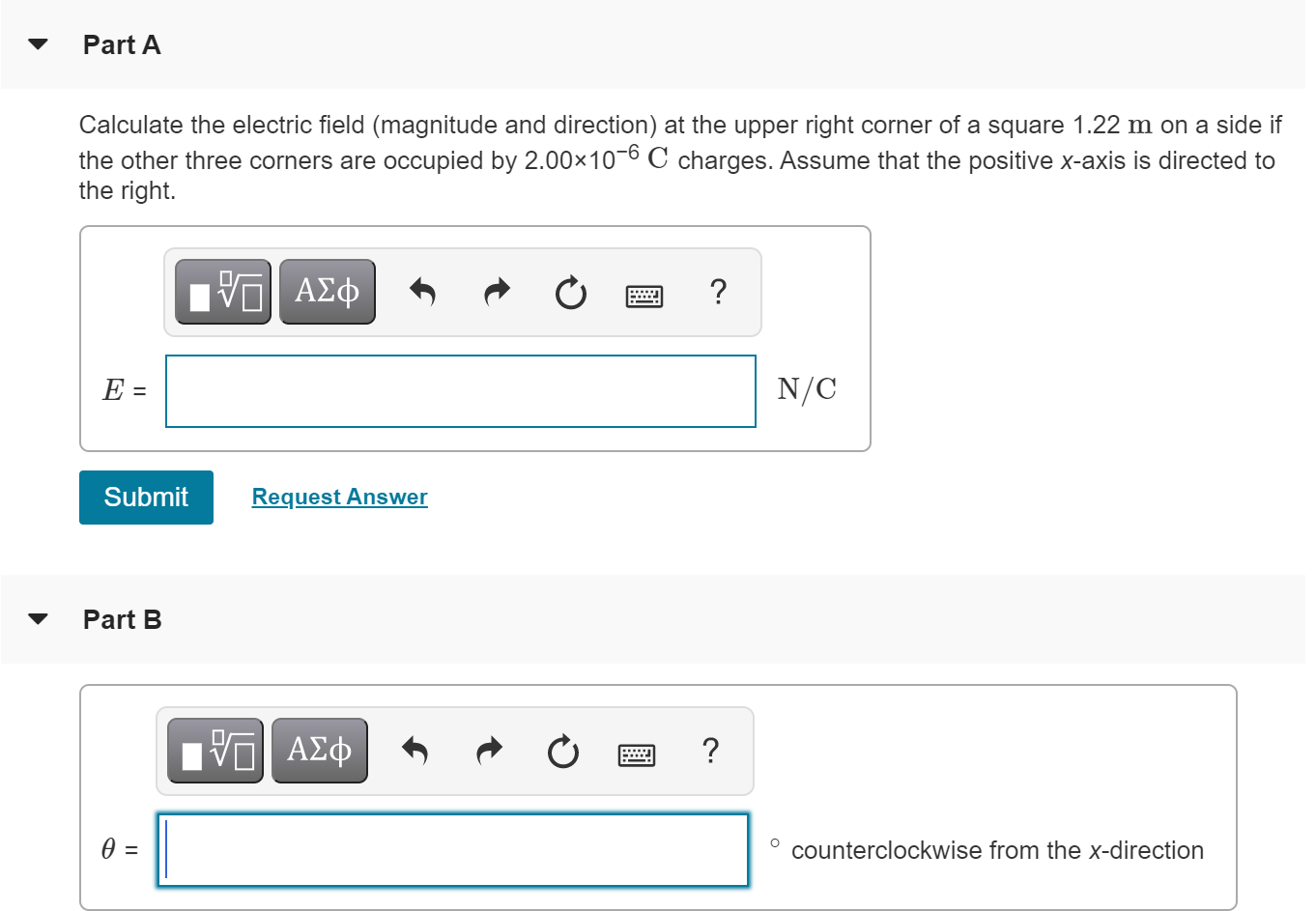 Solved Part A Calculate The Electric Field Magnitude And