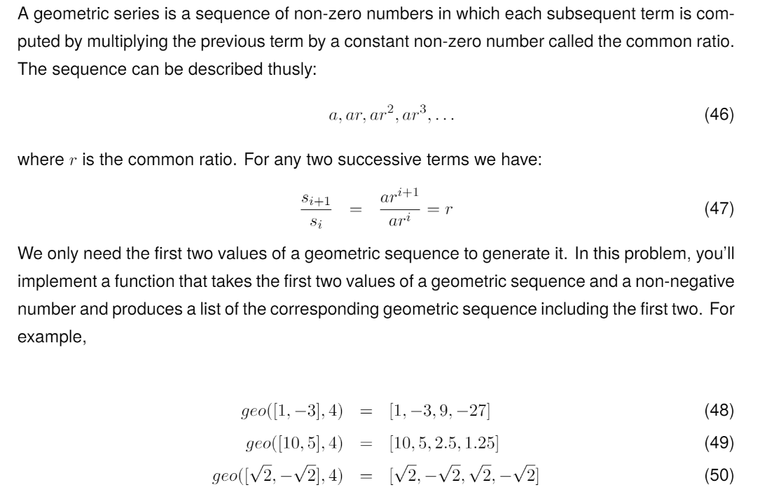 Solved A geometric series is a sequence of non-zero numbers | Chegg.com
